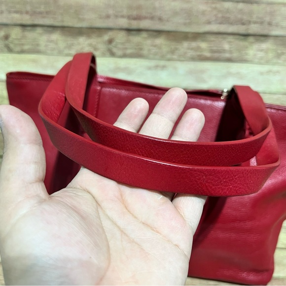 Levenger | Bags | Levenger Red Leather Shoulder Bag | Poshmark